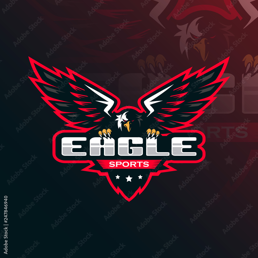 eagle vector mascot logo design with modern illustration concept style ...