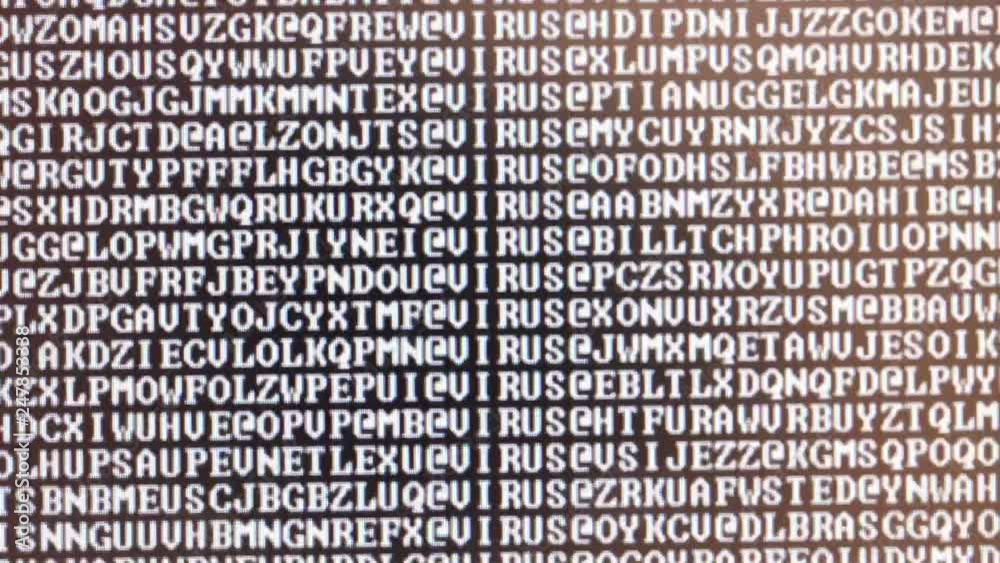 flashing random letters on the computer monitor even with the text ...