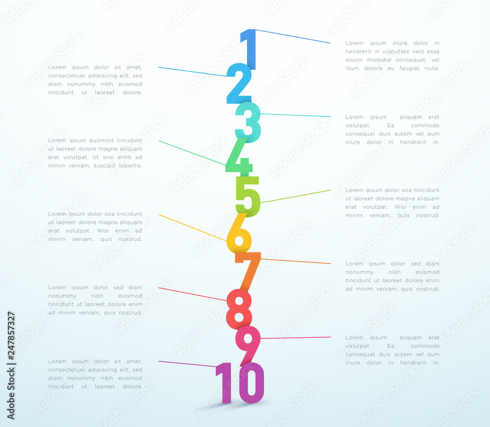 Number Steps 1 to 10 Infographic Vector Design Stock Vector | Adobe Stock