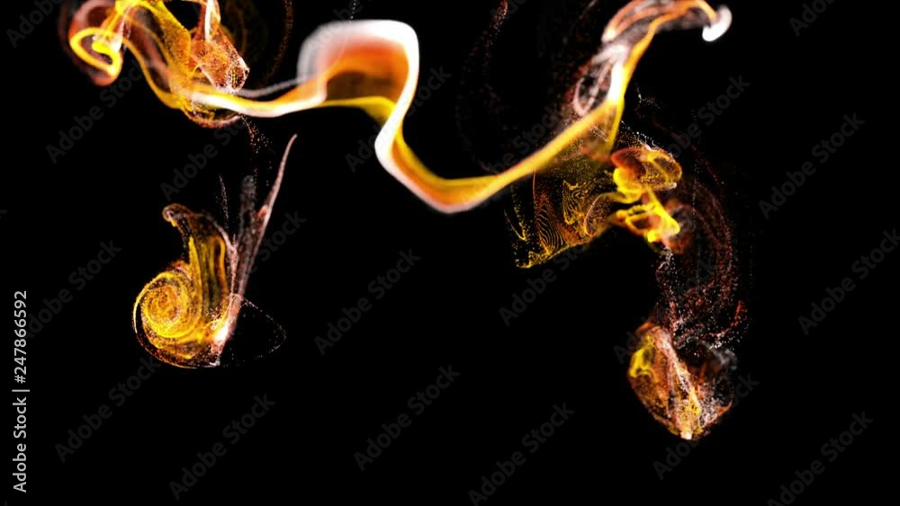 3d ink effect advection in 4k. Glitter in stream of invisible ink in ...