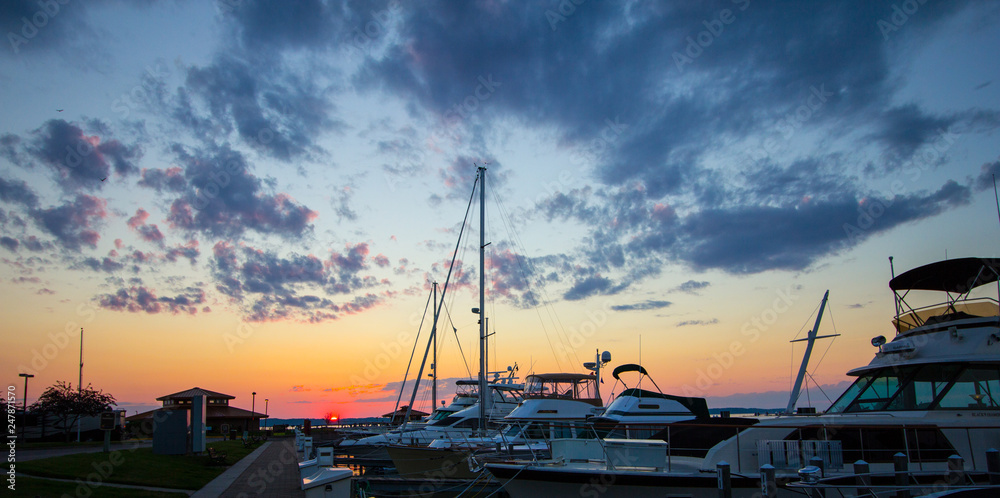 Elk Rapids, Michigan Sunset Stock Photo | Adobe Stock