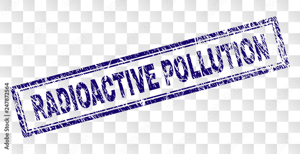 RADIOACTIVE POLLUTION stamp seal print with rubber print style and ...