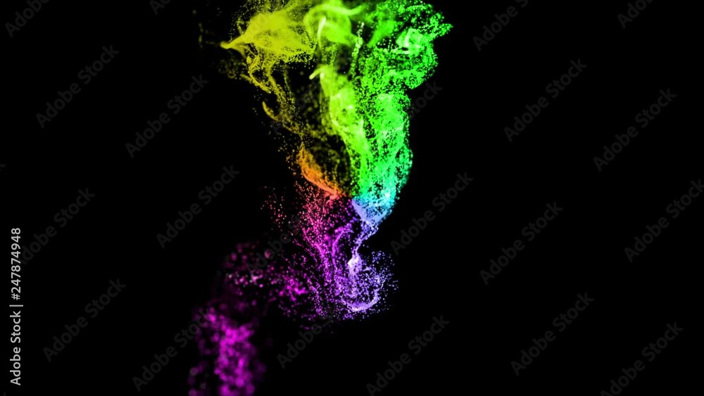 3d ink effect advection in 4k. Glitter in stream of invisible ink in ...