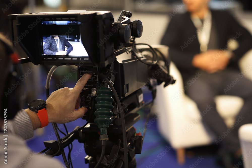 Poster recording of an interview in a tv studio – Wall Art | UkPosters