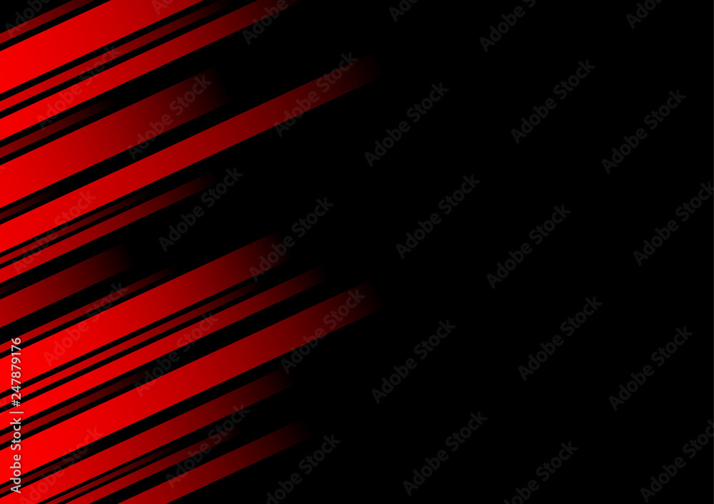 Abstract red line and black background for business card, cover, banner ...