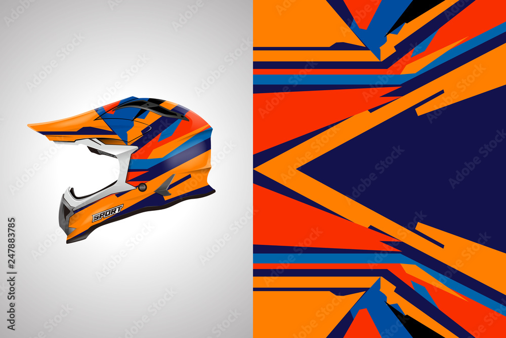 Helmet decal wrap designs vector . Livery helmet motorcycle . Sport ...
