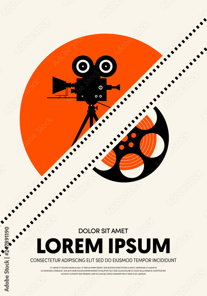 Movie and film poster design template background modern vintage retro ...