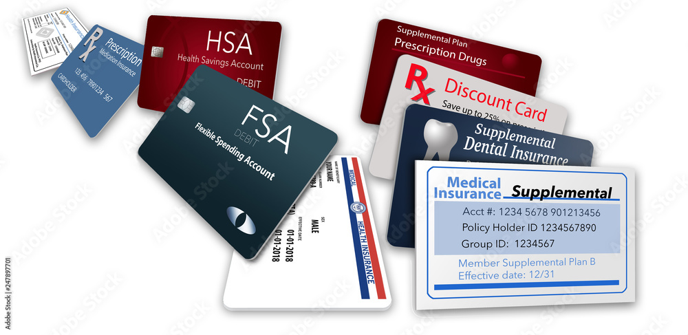 Here is an illustration with nine of the healthcare insurance cards you ...