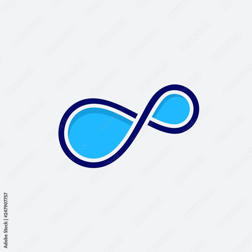 Infinity swimming pool logo design Stock Vector | Adobe Stock