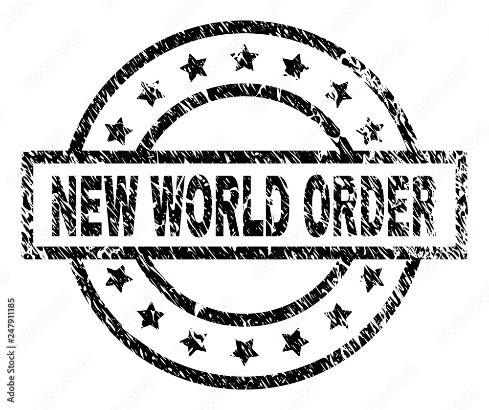NEW WORLD ORDER stamp seal watermark with distress style. Designed with ...