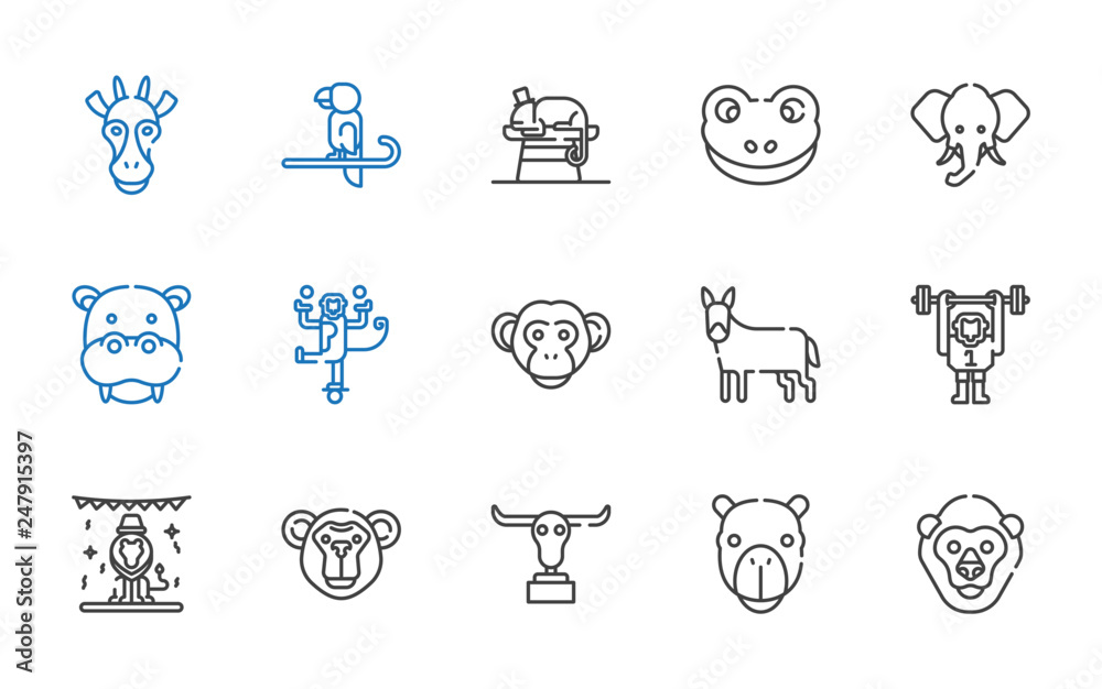 zoo icons set Stock Vector | Adobe Stock