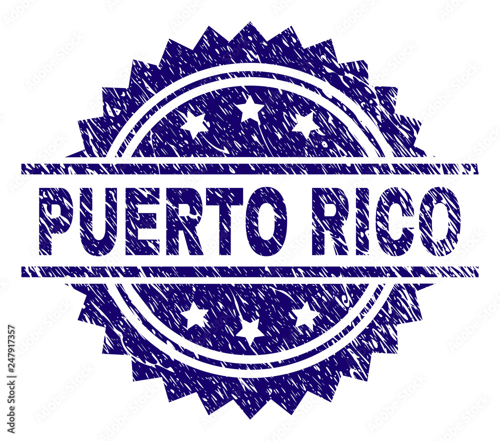 PUERTO RICO stamp seal watermark with distress style. Blue vector ...