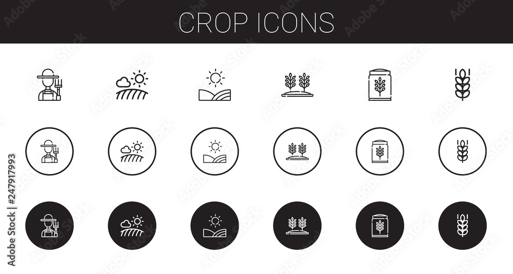 crop icons set Stock Vector | Adobe Stock