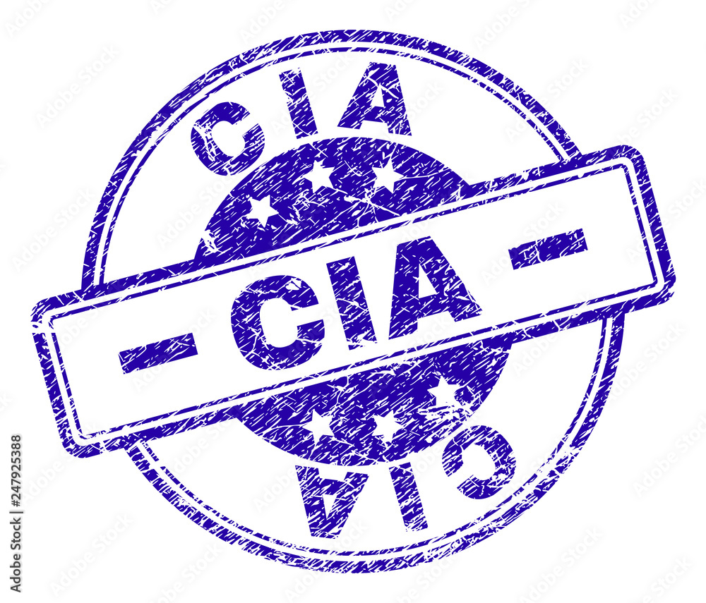 CIA stamp seal watermark with distress texture. Designed with rounded ...