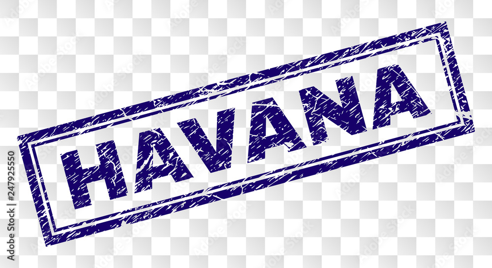 HAVANA stamp seal imprint with rubber print style and double framed ...
