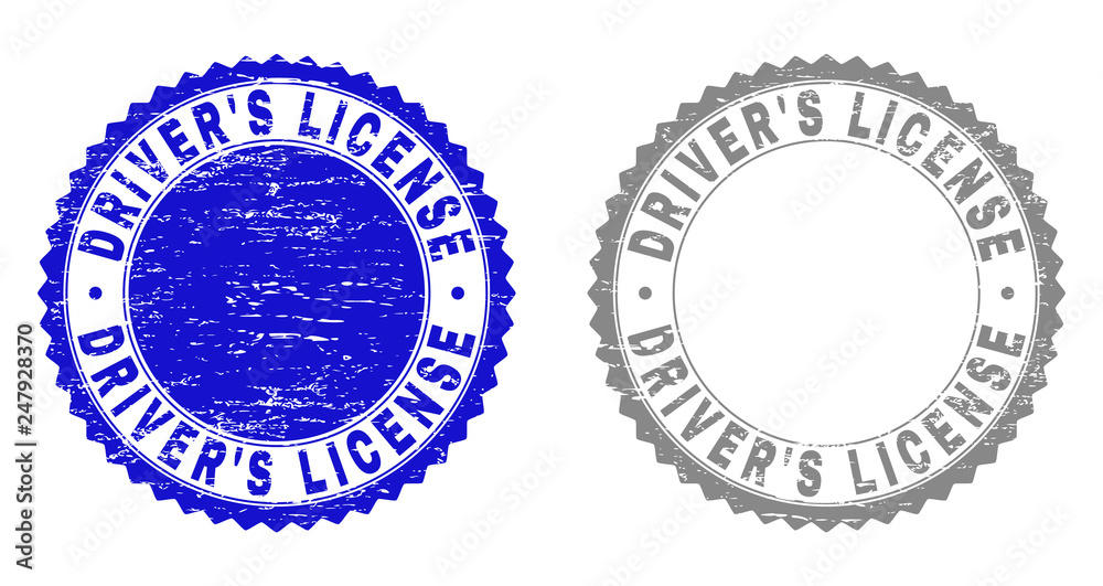 Grunge DRIVER'S LICENSE stamp seals isolated on a white background ...