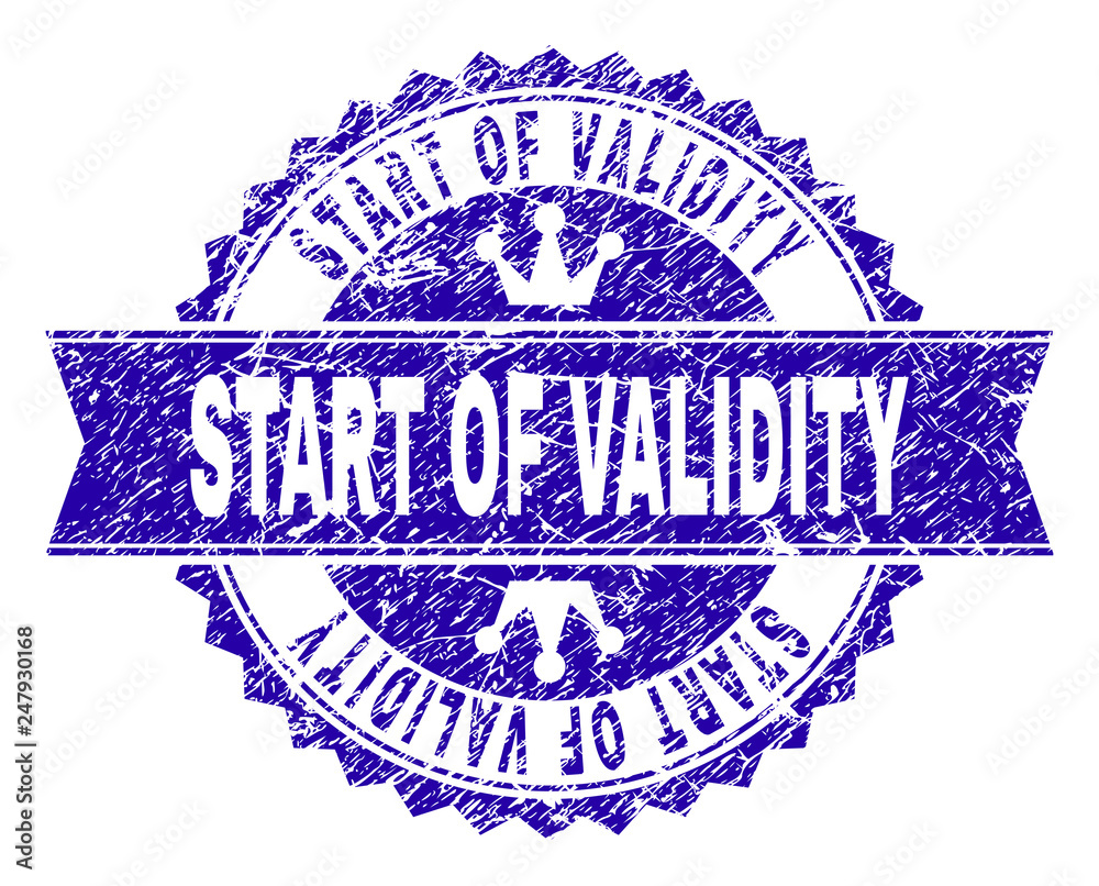 START OF VALIDITY rosette stamp seal watermark with distress texture ...