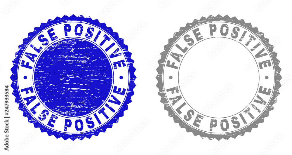 Vecteur Stock Grunge FALSE POSITIVE stamp seals isolated on a white ...
