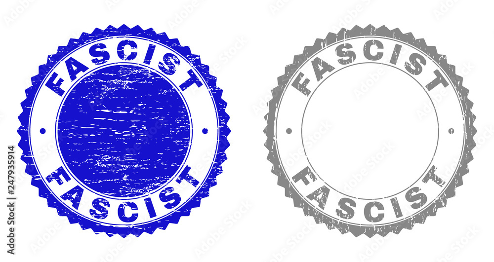 Grunge FASCIST stamp seals isolated on a white background. Rosette ...