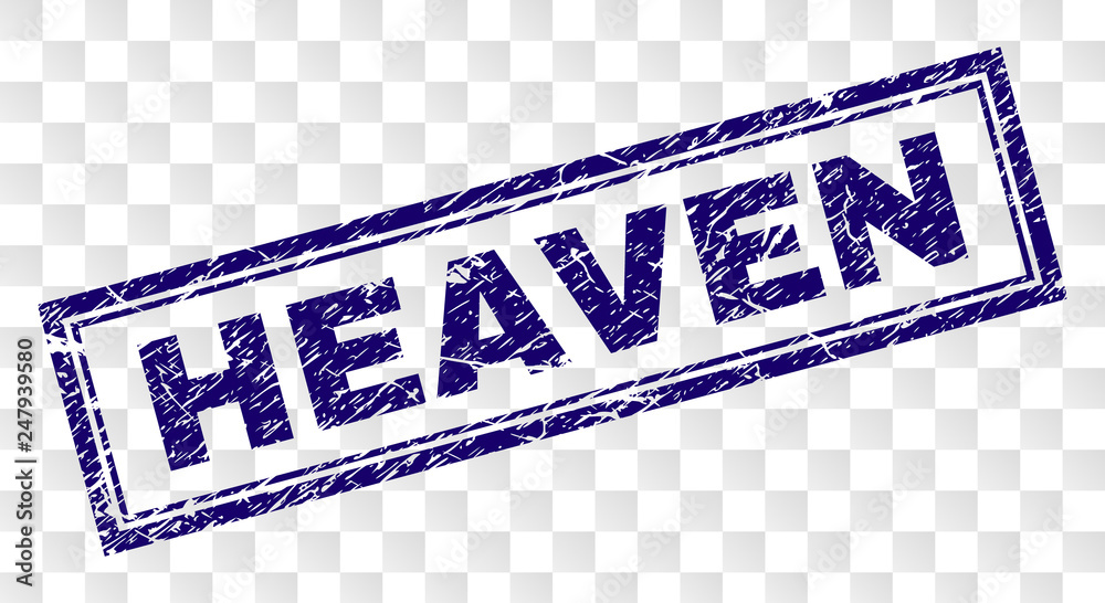 HEAVEN stamp seal print with rubber print style and double framed ...