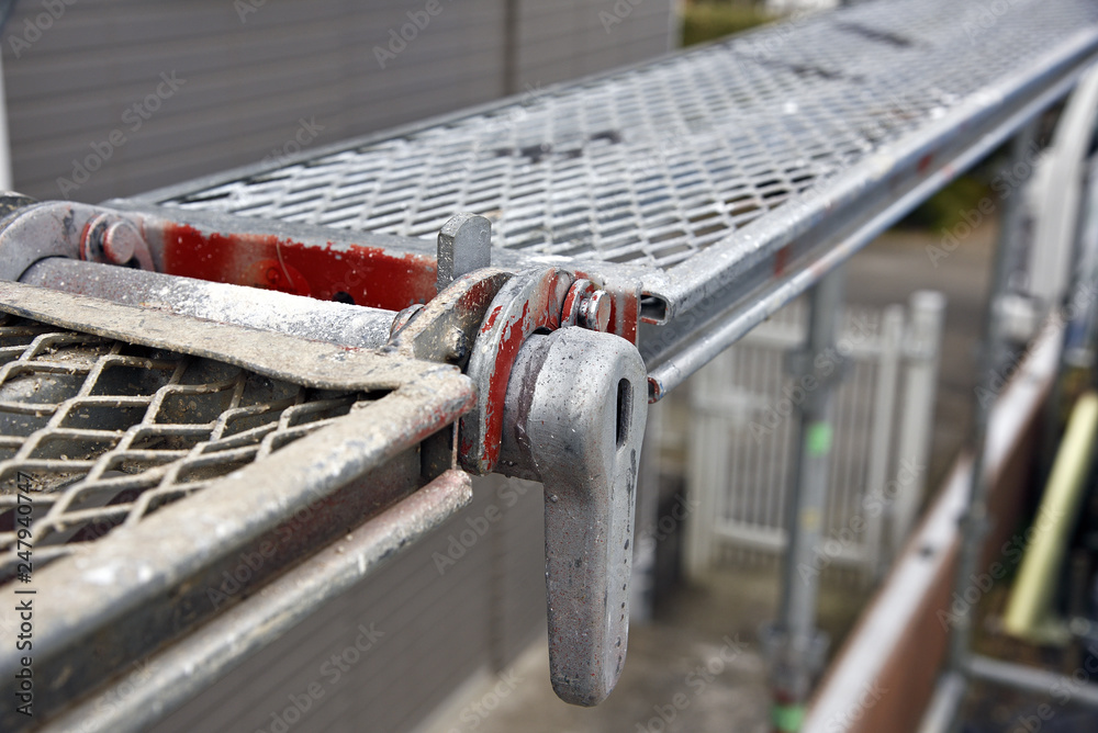 the scaffolding of the newly constructed housing construction site ...
