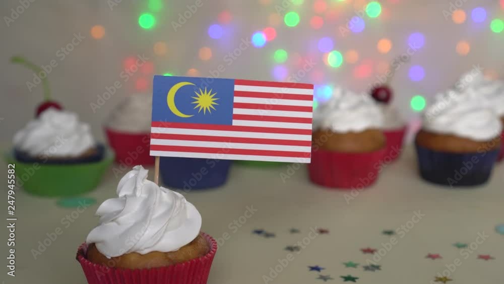 Malaysia Day. Hari Merdeka. Cupcake with Malaysia flag. Patriotic ...