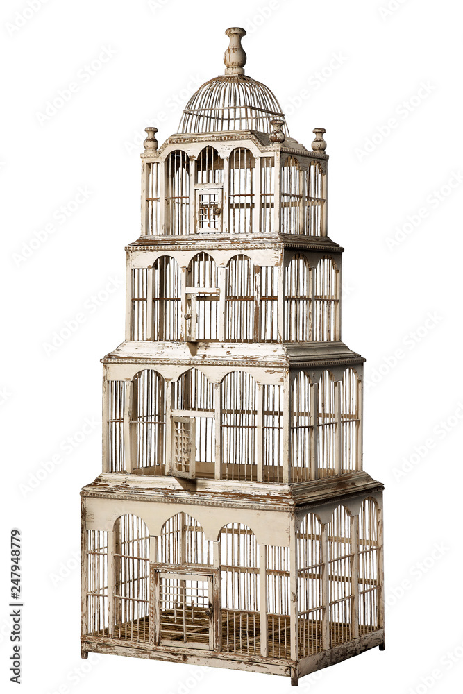 tall old large vintage bird cage Stock Photo | Adobe Stock