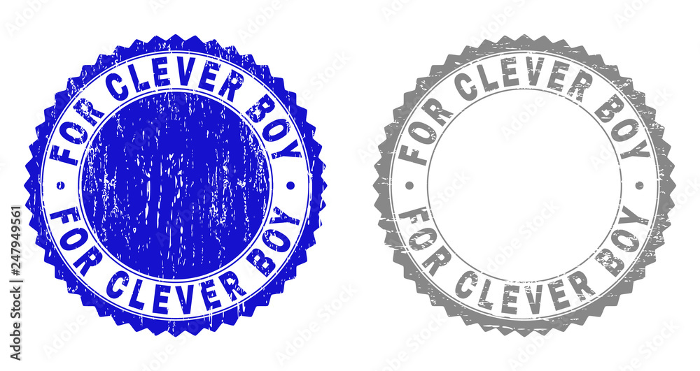 Grunge FOR CLEVER BOY stamp seals isolated on a white background ...