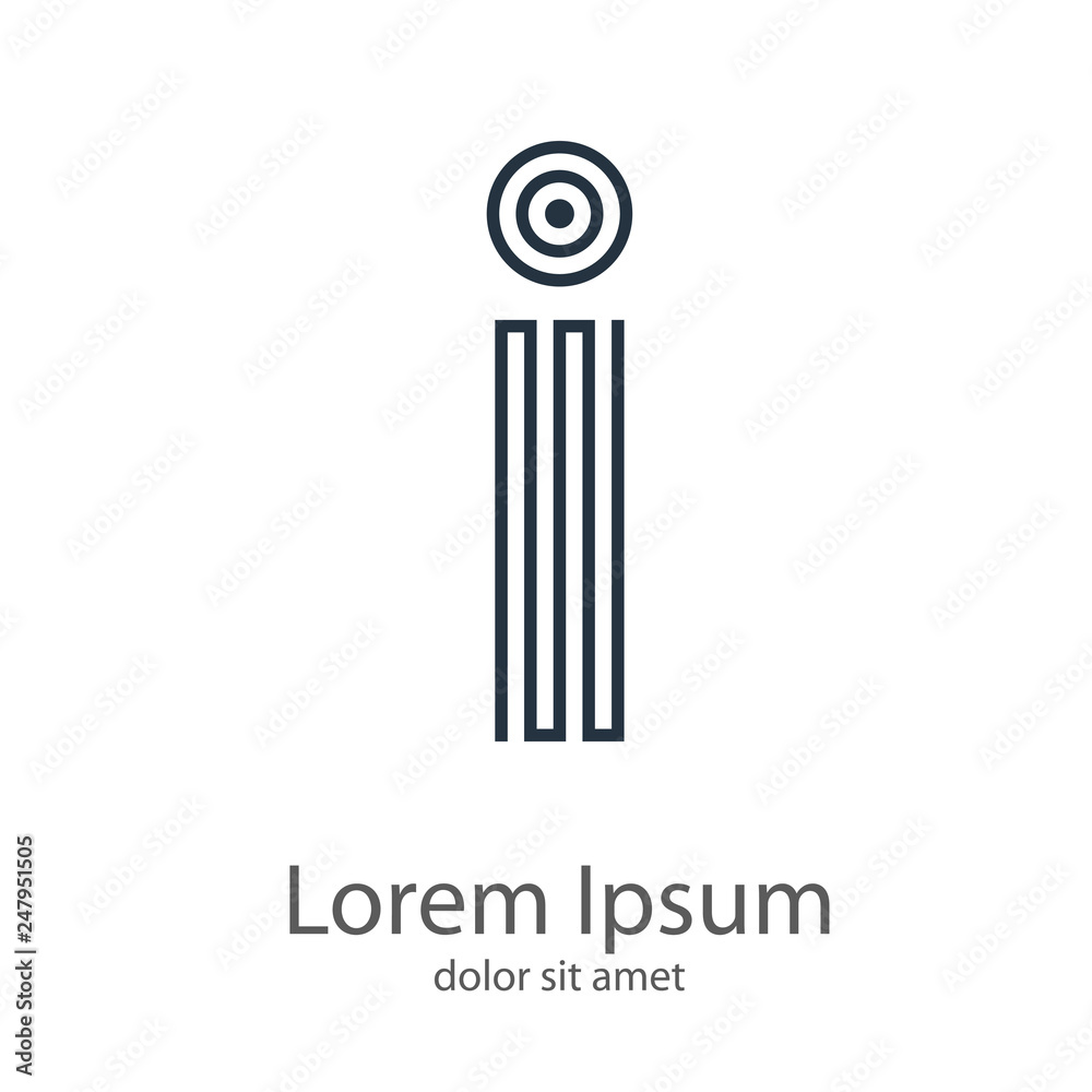 Logotipo abstracto letra i minúscula con lineas paralelas como ...
