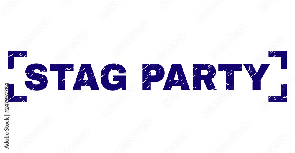 STAG PARTY label seal print with grunge texture. Text caption is placed ...