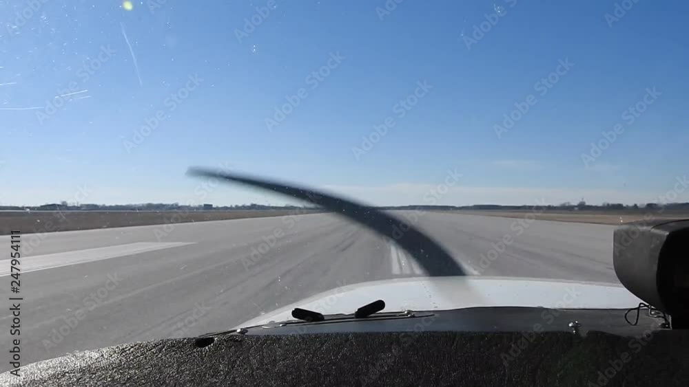 Airplane First Person View Taking Off Runway Showing Propellor Stock ...