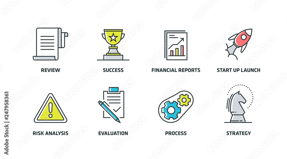 ASSESSMENT ICON SET Stock Vector | Adobe Stock