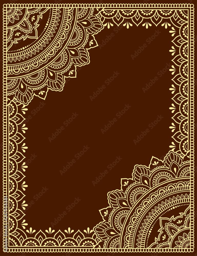 Stylized with henna tattoos decorative pattern for decorating covers ...