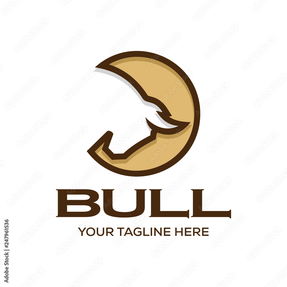 Bull logo design inspiration Stock Vector | Adobe Stock