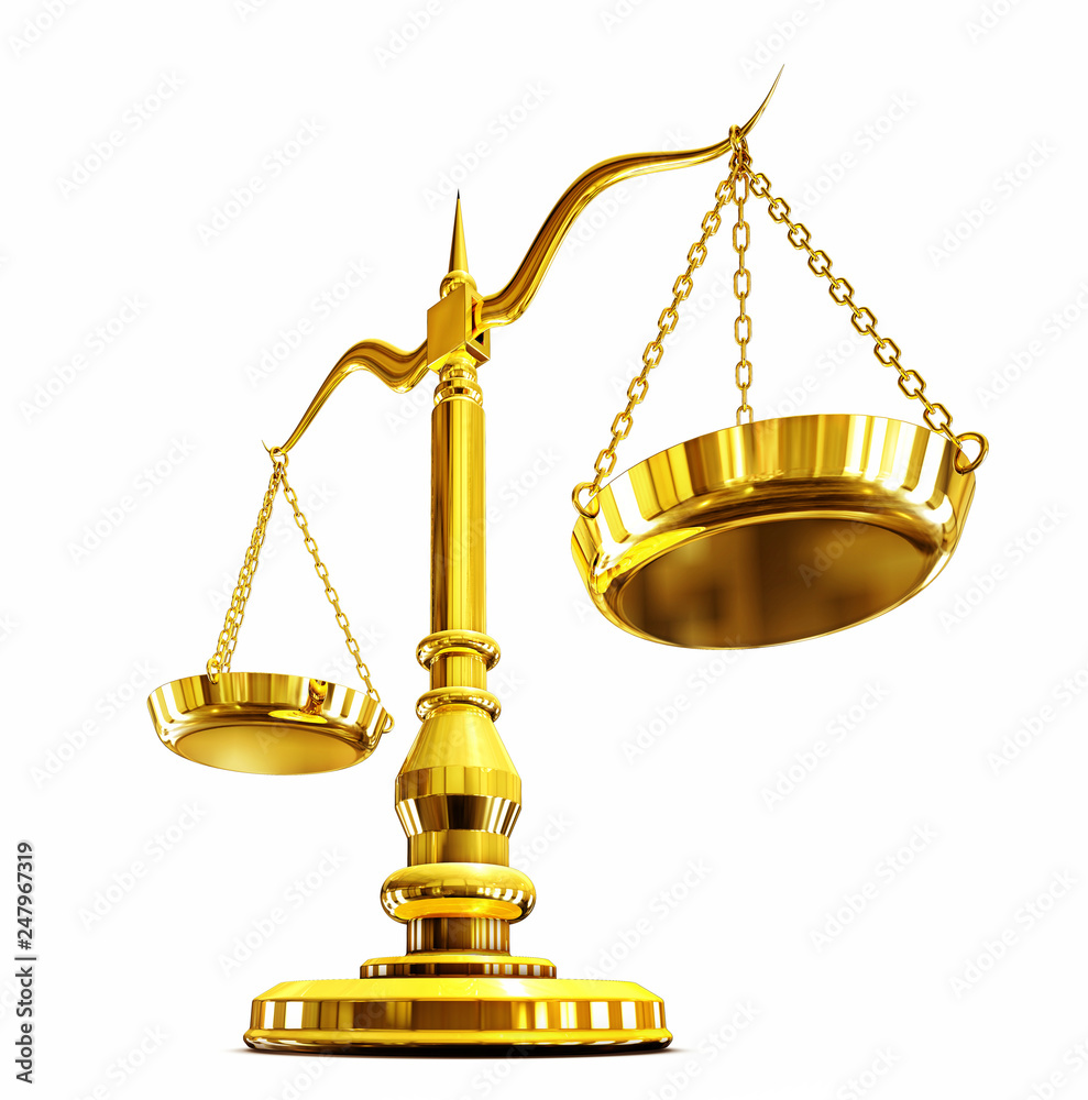 3D rendering of a golden scale Stock Illustration | Adobe Stock