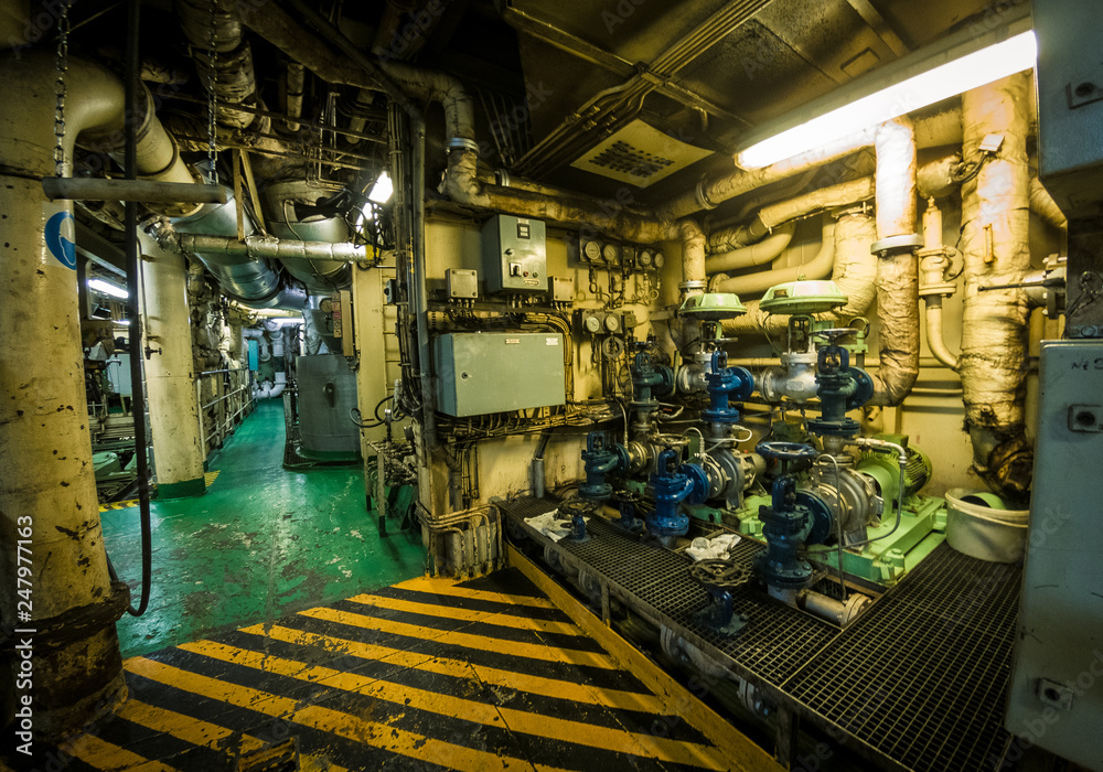 Cruise ship engine room Stock Photo | Adobe Stock