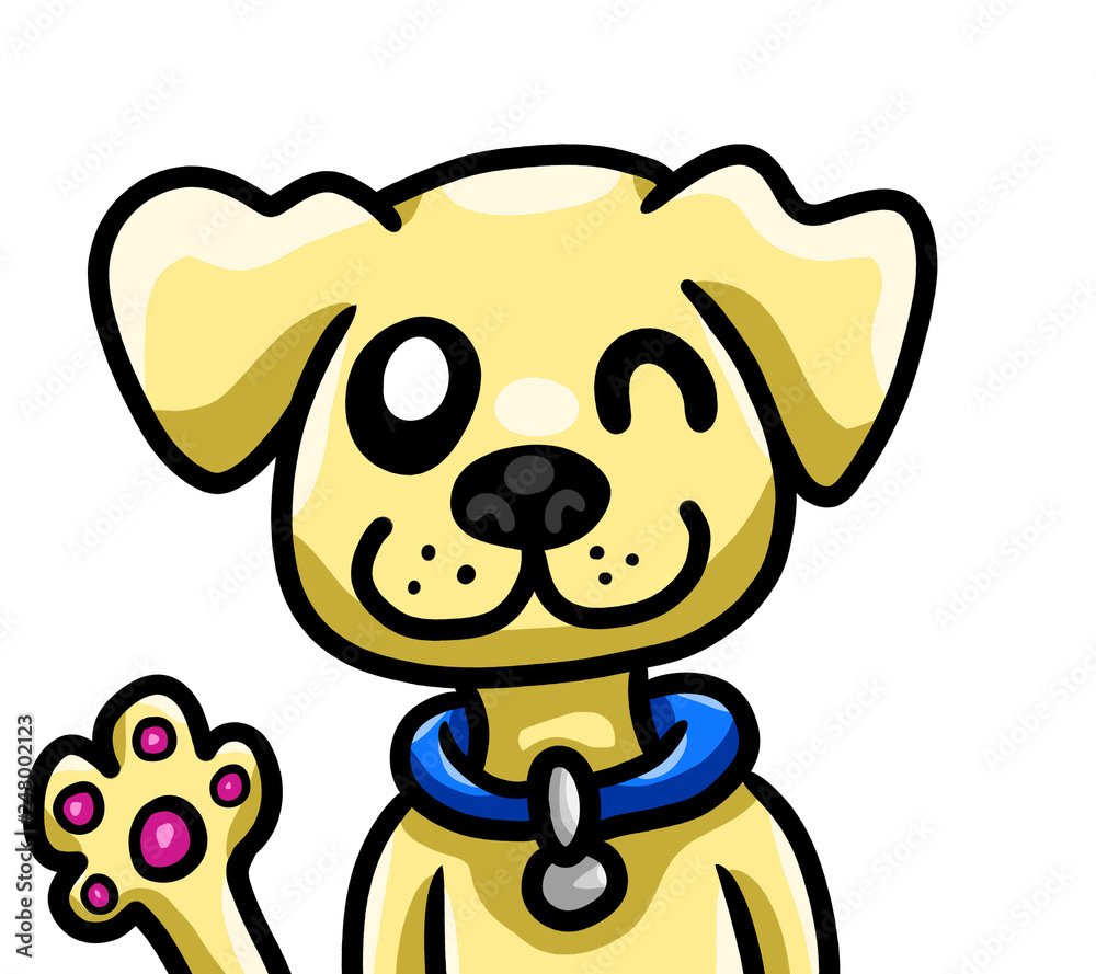Dog Waving Clip Art