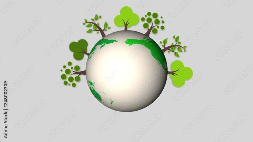 Motion graphic flat animation footage. Save Earth Planet World Concept ...