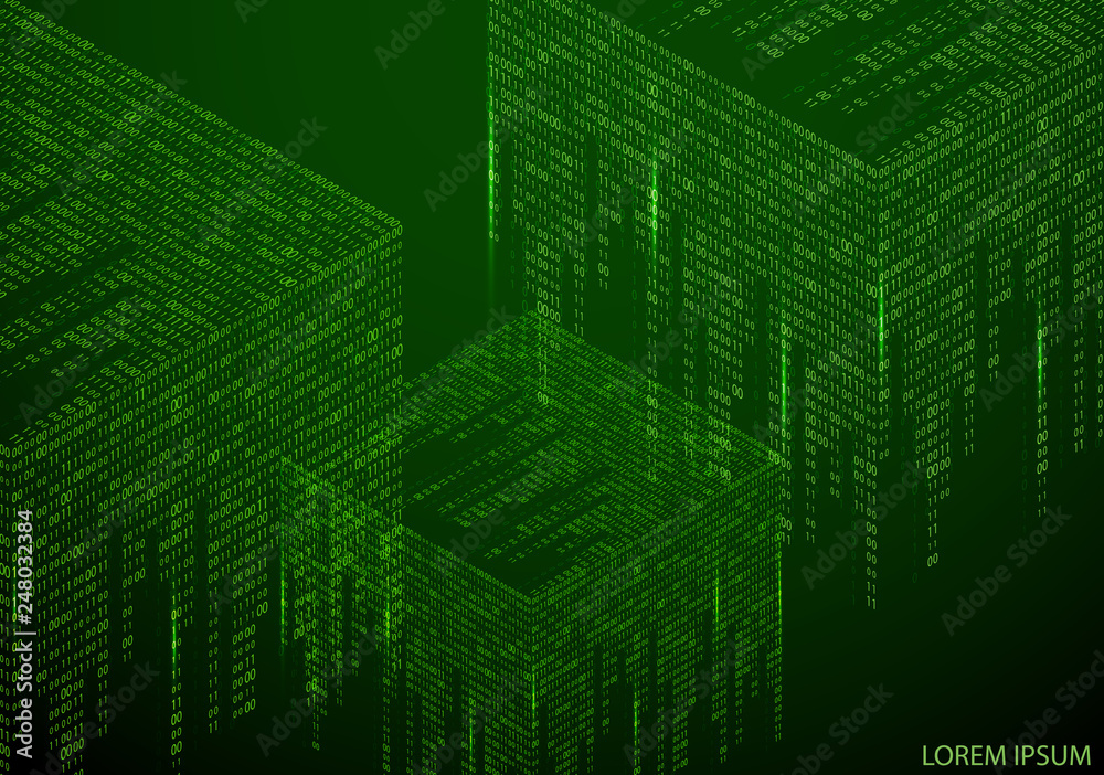 Abstract texture with the encoding symbols of the numbers 1 and 0 ...