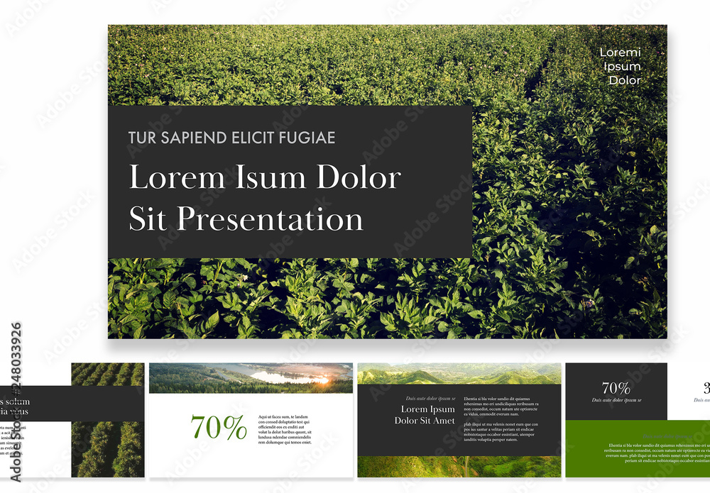 Presentation Layout with Green Accents Stock Template | Adobe Stock