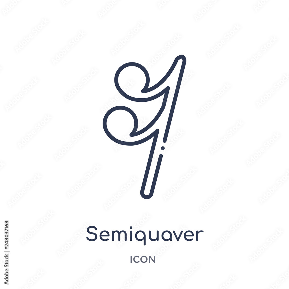 semiquaver icon from music and media outline collection. Thin line ...