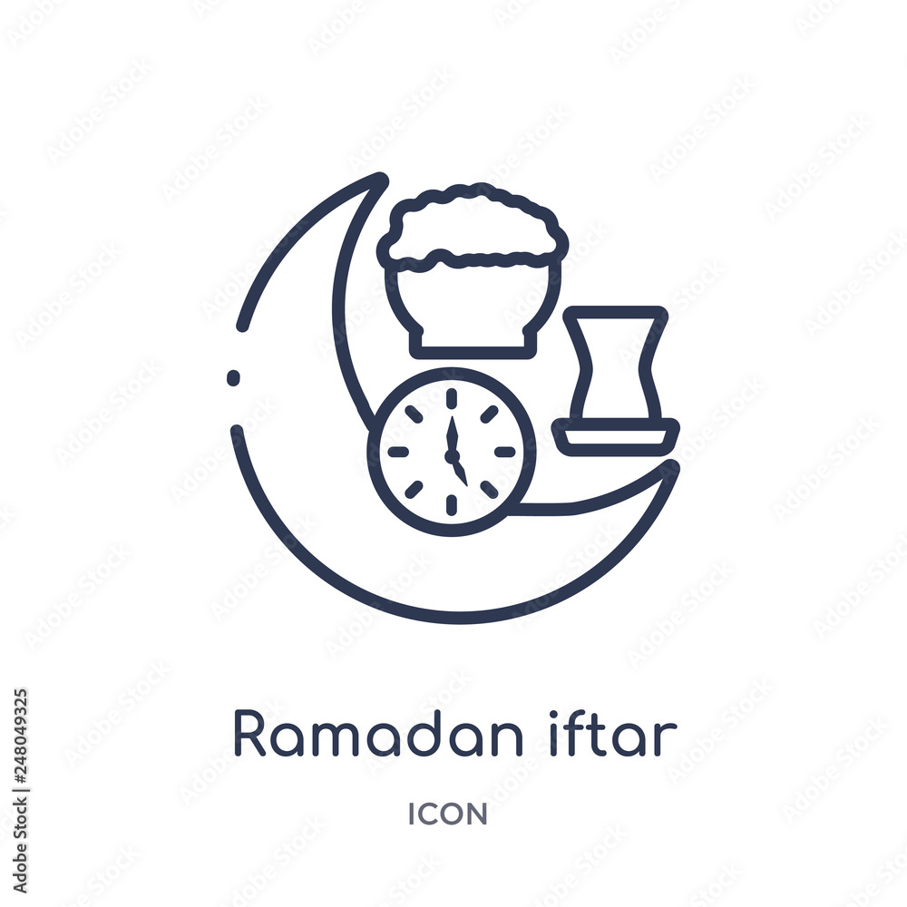 ramadan iftar icon from religion outline collection. Thin line ramadan ...