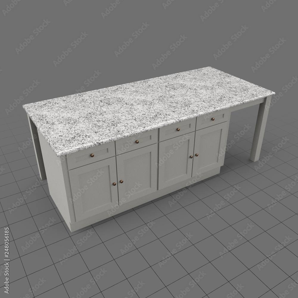 Kitchen island Stock 3D asset | Adobe Stock