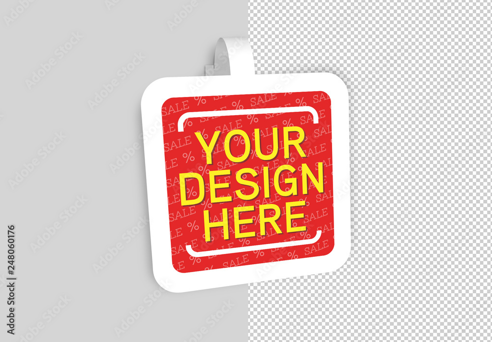 Square Shelf Dangler Mockup Stock Template | Adobe Stock