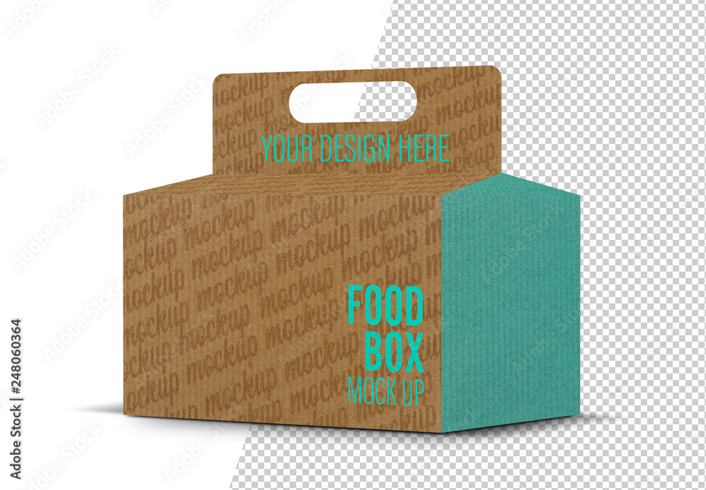 Cardboard Food Box Mockup Stock Template | Adobe Stock
