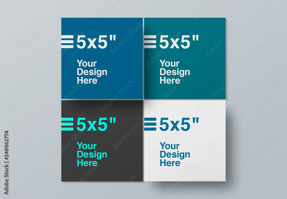 4 Square Paper Mockups Stock Template | Adobe Stock