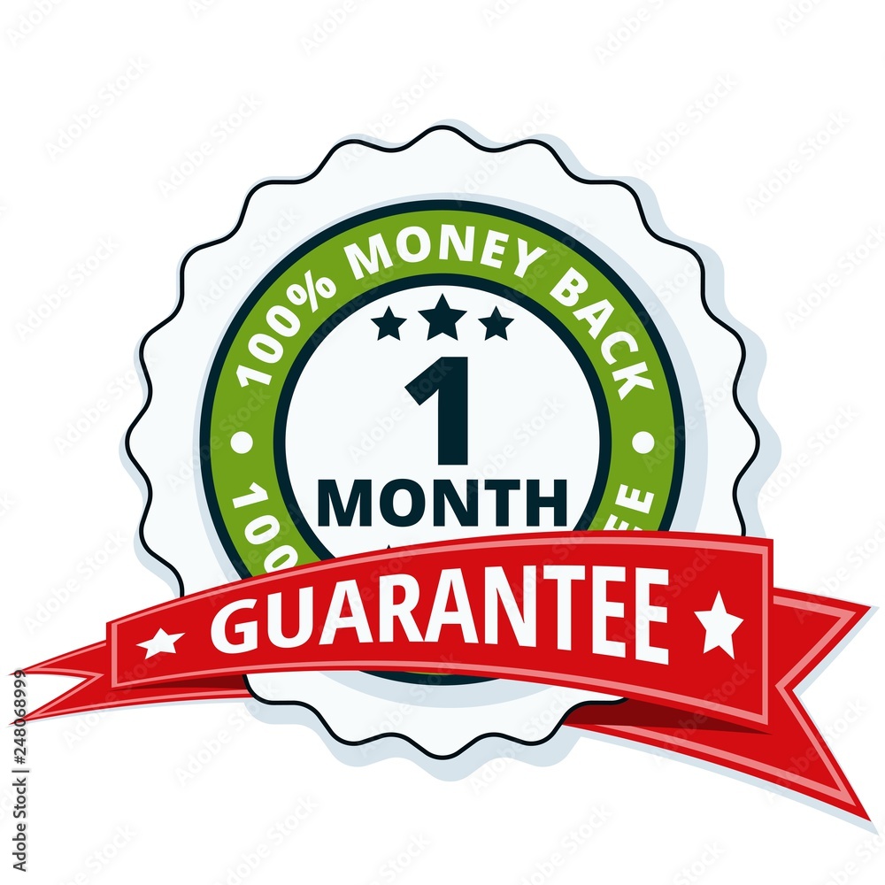 1 Month Money Back illustration Stock Vector | Adobe Stock