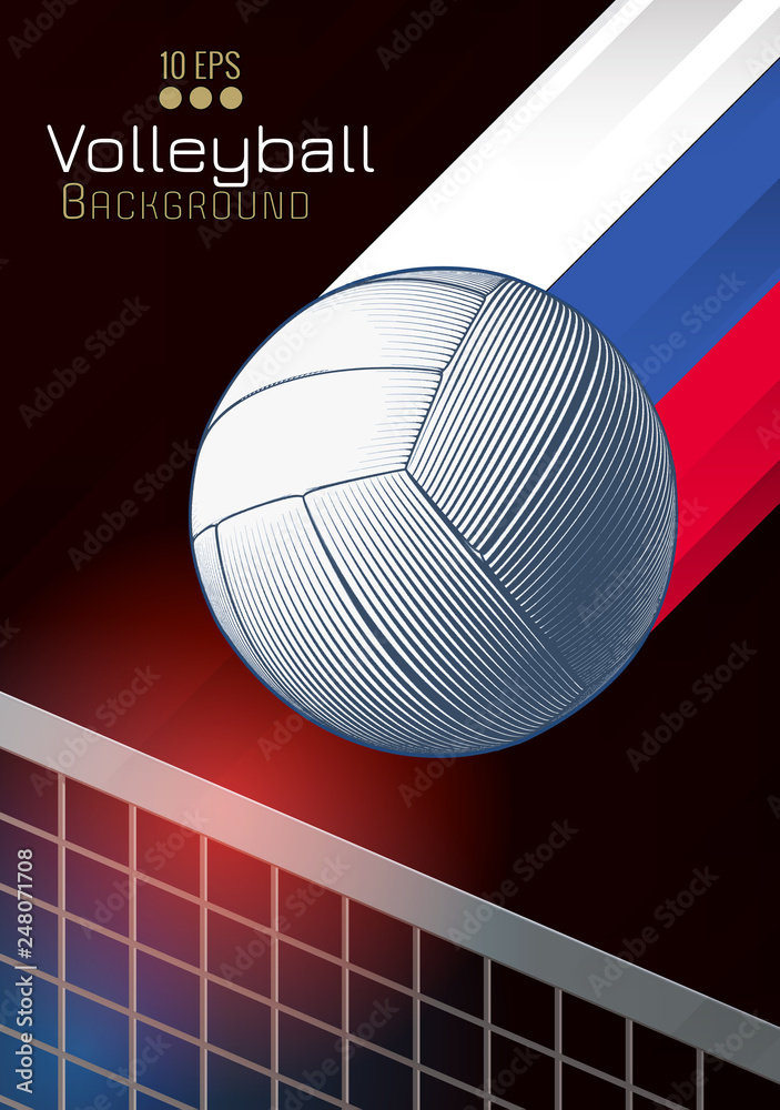 Volleyball theme illustration template layout BG Stock Vector | Adobe Stock