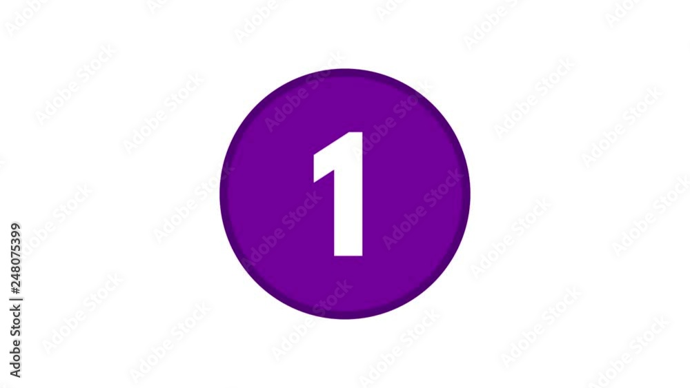 Sliding Circles Reveal Numbers Counting Up 1 to 10 Color Purple Version ...