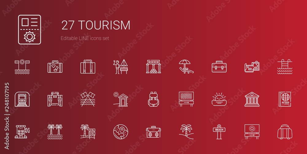 tourism icons set Stock Vector | Adobe Stock